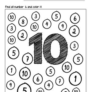 1-10 Numbers Worksheet for Preschool | 1-10 Counting Activity for ...