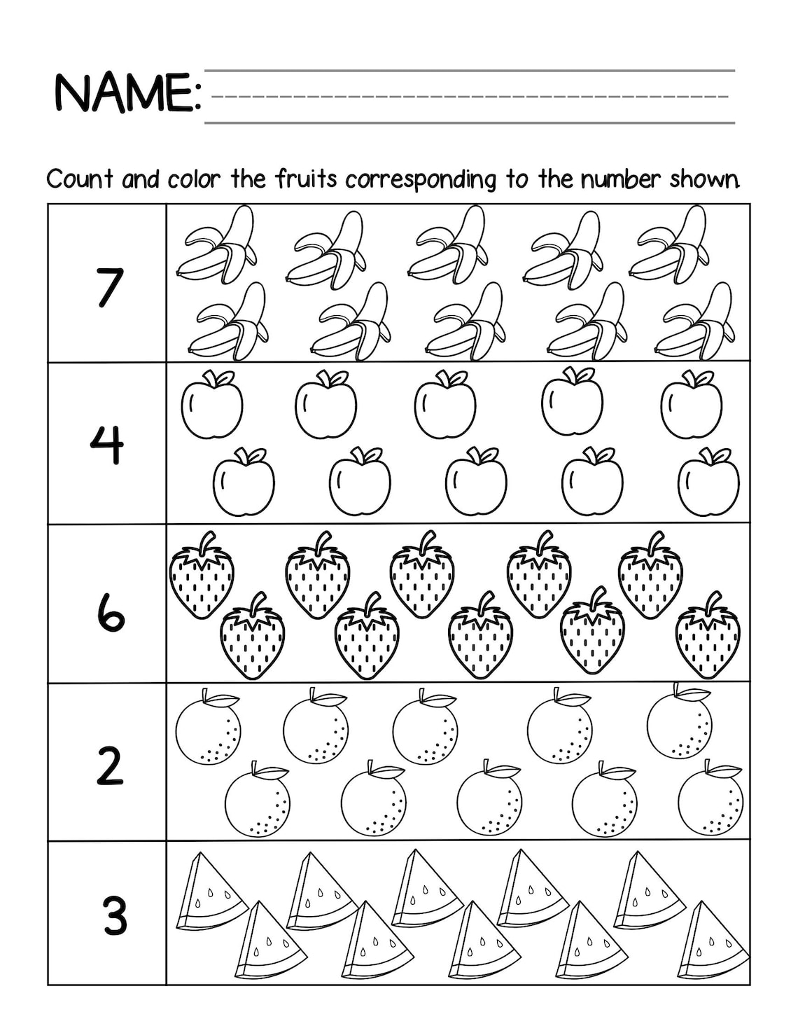 1-10 Numbers Worksheet for Preschool | 1-10 Counting Activity for ...
