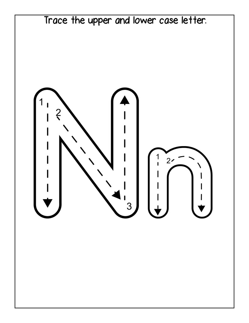 Alphabet Tracing Worksheets A-Z for Preschool, Upper & Lowercase ...