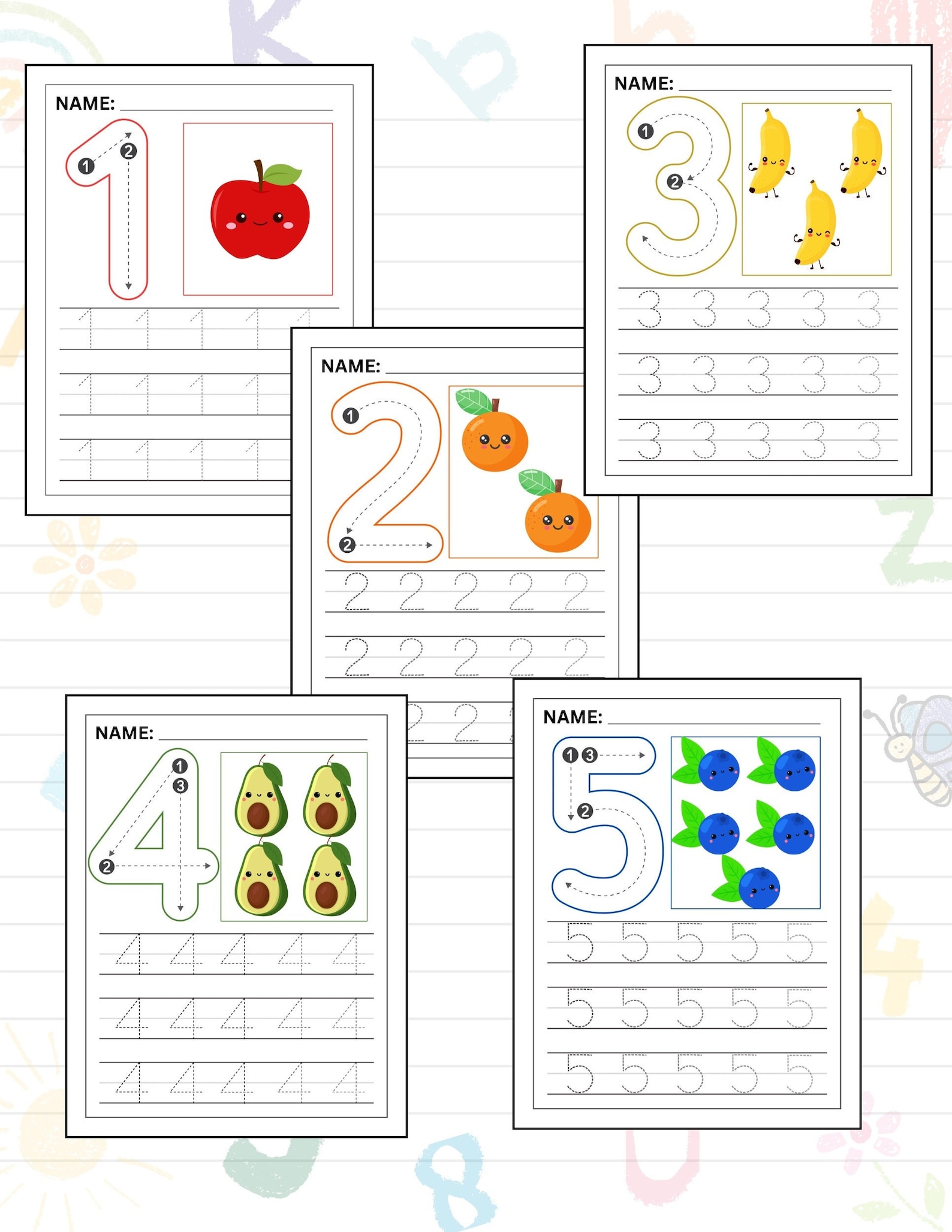 0-9 Preschool Printable Number Tracing Worksheet , Handwriting Activity ...
