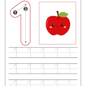 0-9 Preschool Printable Number Tracing Worksheet , Handwriting Activity ...
