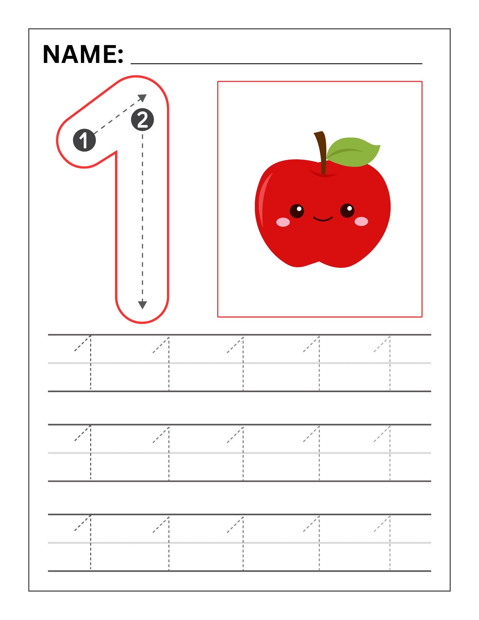 0-9 Preschool Printable Number Tracing Worksheet , Handwriting Activity ...