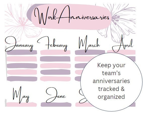Work Anniversary Tracker - Etsy