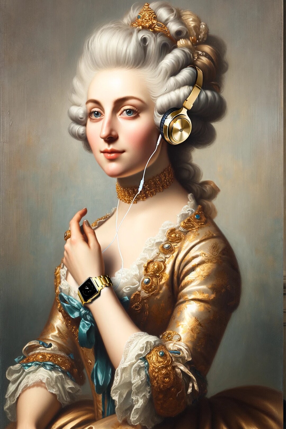 Tech Savvy Queen: Marie Antoinette Contemporary Digital Art Download - Etsy