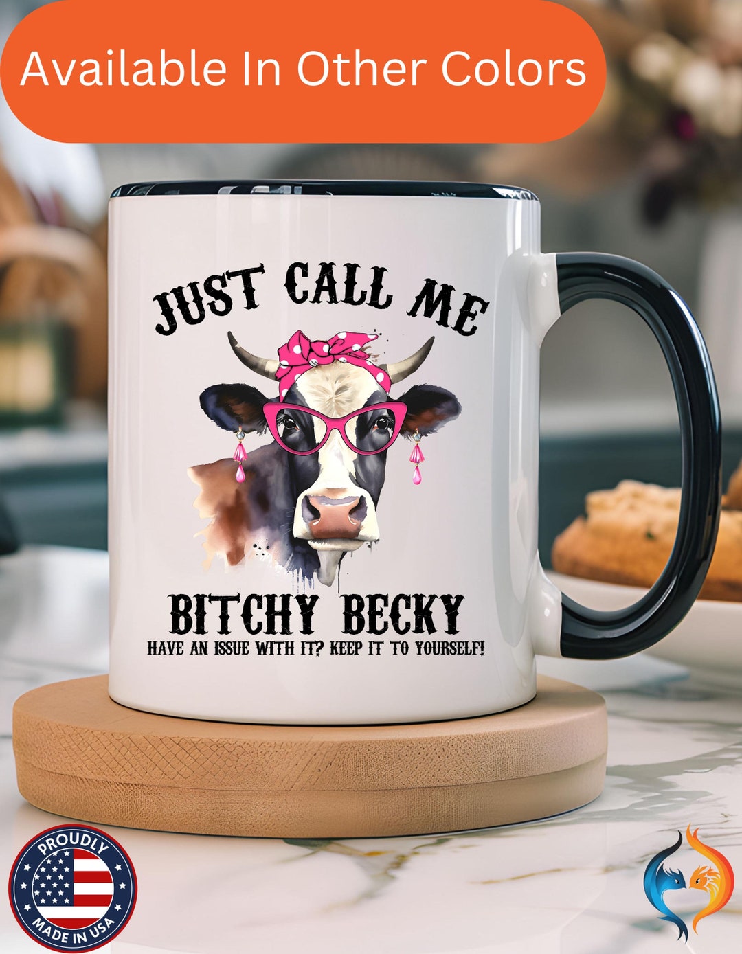 Bitchy Becky Cow Coffee Mug, Funny Animal Lover Gift - Etsy UK