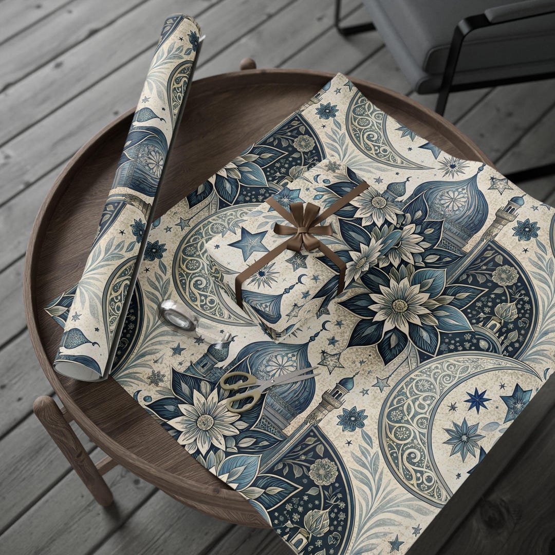 Ramadan Wrap Paper - Islamic Gift Wrap With Nights Mosque, Moon and ...