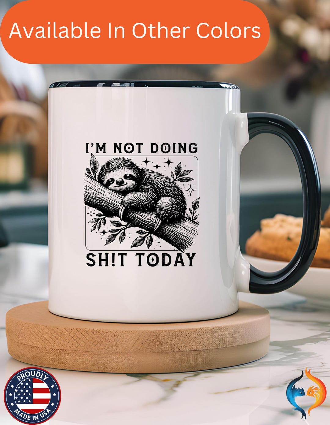 Funny Sloth Coffee Mug | I Am Not Doing Shit Today Accent Mug - Etsy