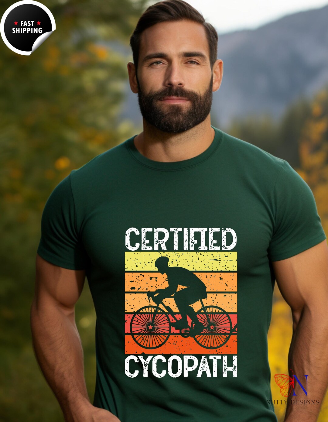 Certified Cycopath T-shirt | Funny Cycling Pun for Bike Enthusiasts ...