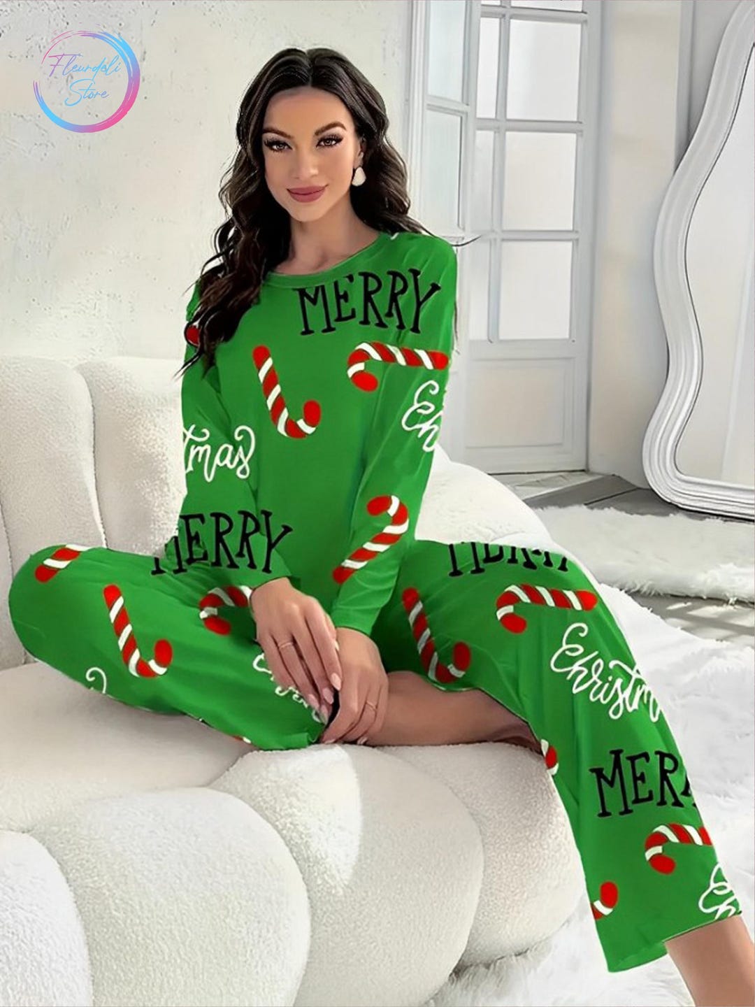 Christmas Candy Cane Pajamas Set , Perfect for Fall and Winter Holidays ...