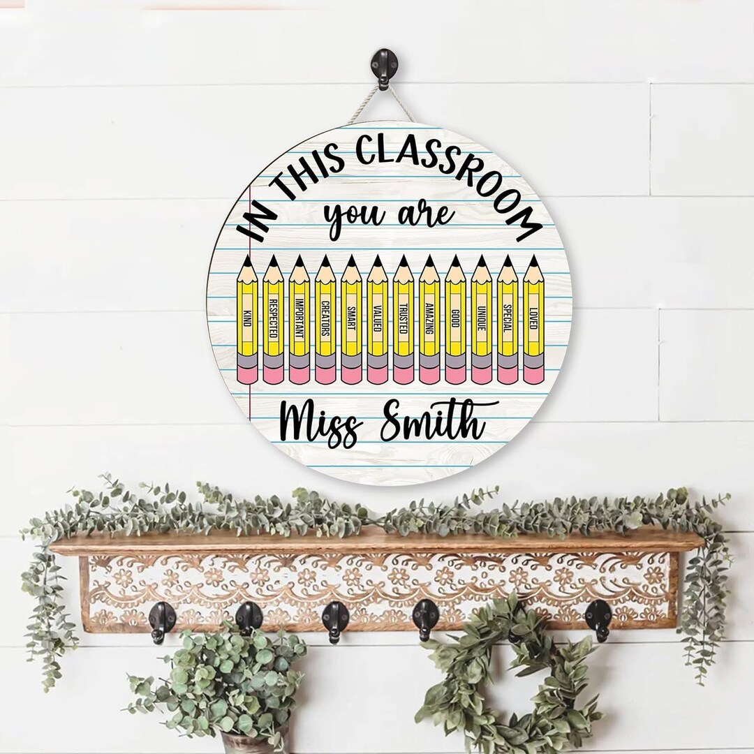 Personalized Teacher Name Door Sign, Classroom Welcome Sign, Back to ...