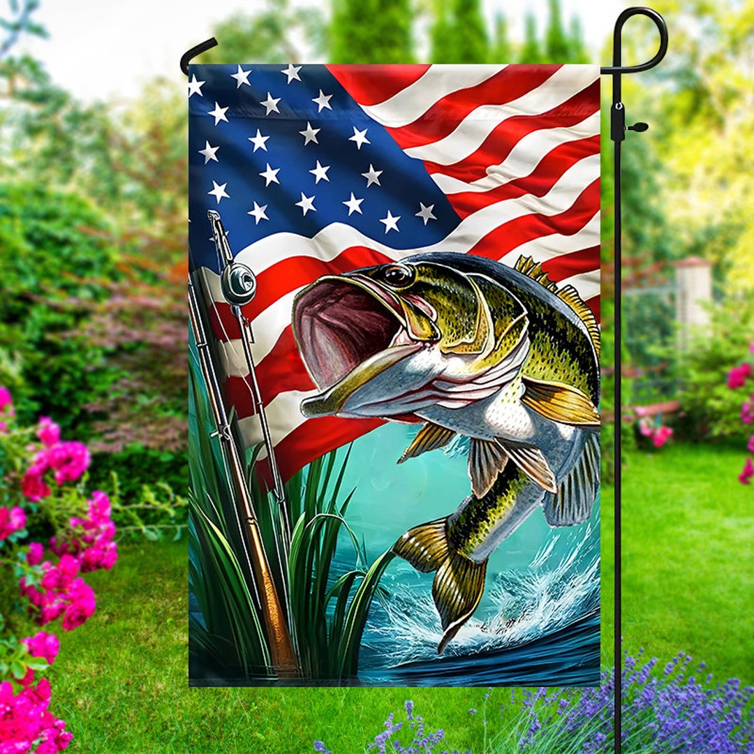 Bass Fishing American Flag, Porch Flag Indoor Outdoor Flag - Etsy