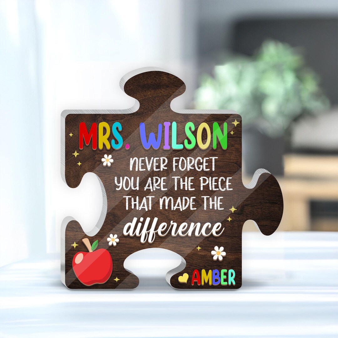 Personalized 3D Teacher Block Plaque, Teacher Appreciation Gift ...