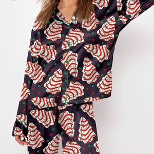 Cakes Pattern Christmas Pajamas Matching, Flannel Christmas Pajamas ...