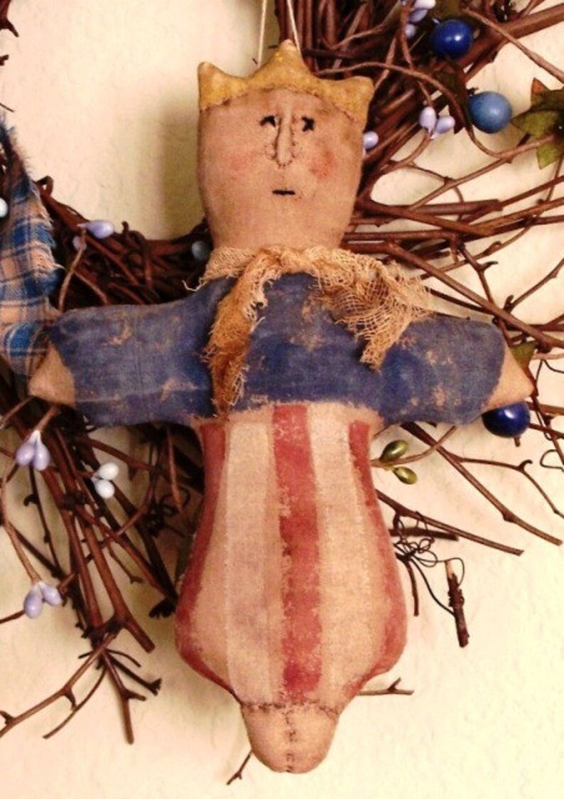 INSTANT DOWNLOAD Primitive Lady Liberty Ornie PATTERN Ornament ...