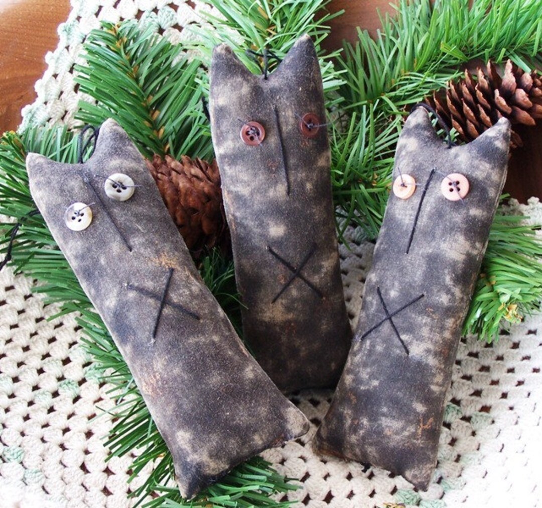 Instant Download Pattern SKINNY CATS ORNIE Ornament Halloween Everyday ...