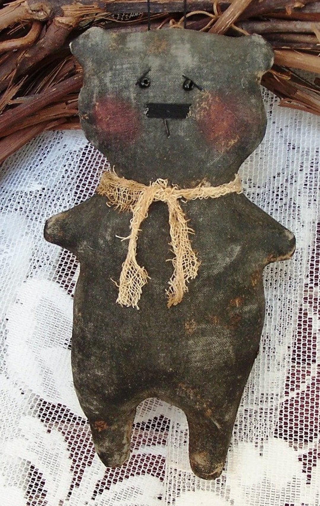 Instant Download PATTERN Primitive BEAR ORNIE Ornament Quick and Easy ...