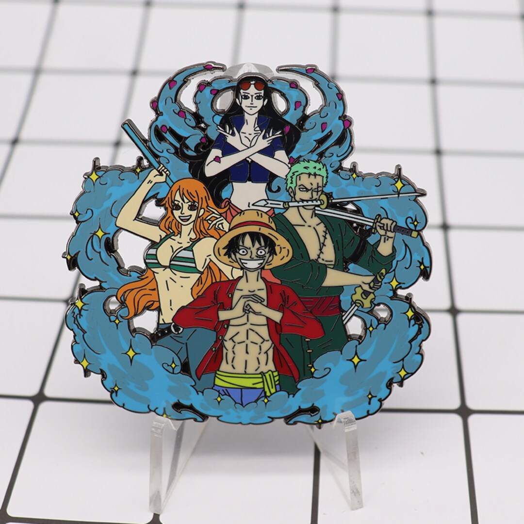 Straw-hat Pirates One Piece Anime Enamel Pins, Monkey D Luffy, Roronoa ...