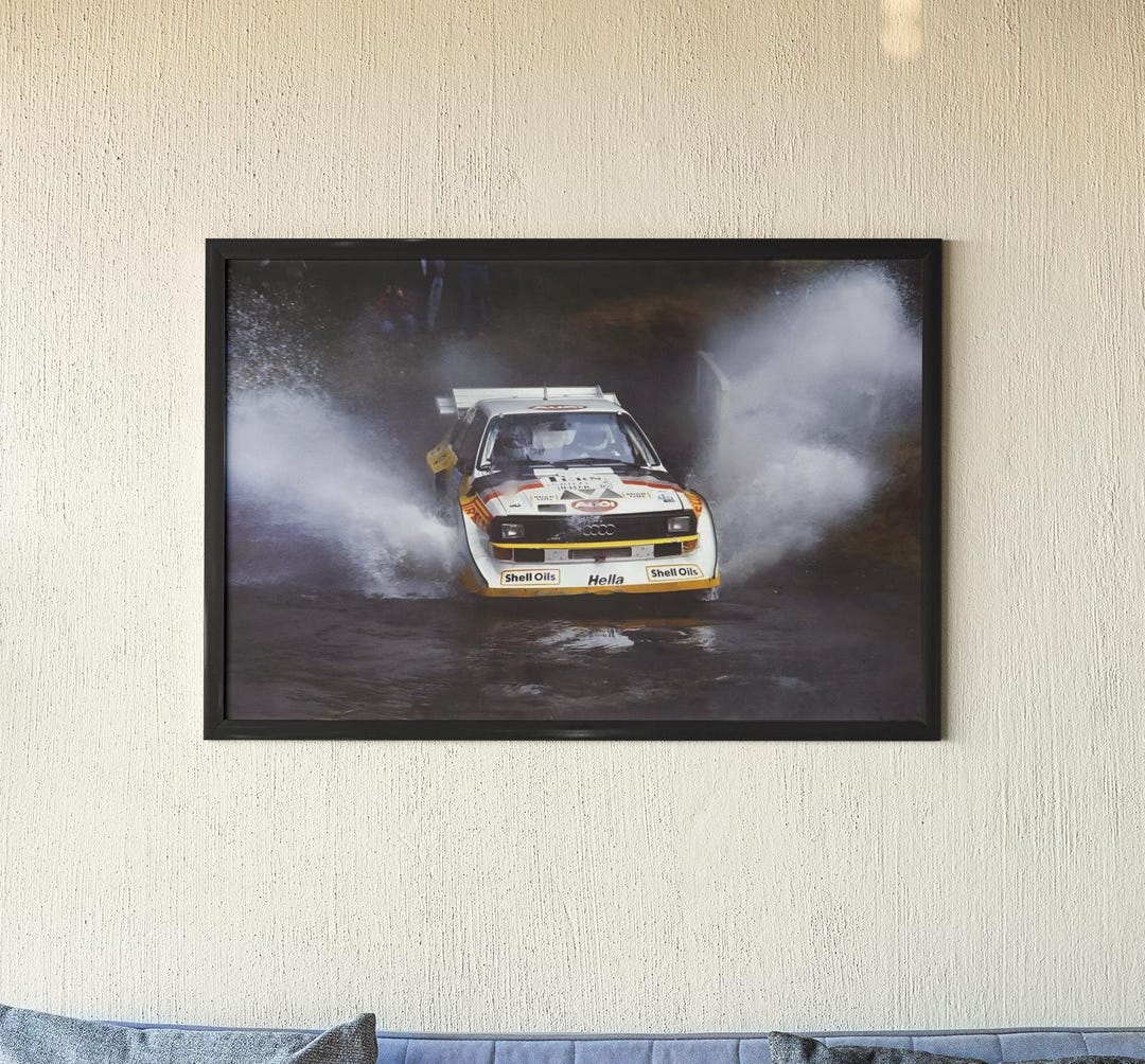 Vintage Car Rally Poster, Rolled Poster, Audi Quattro S1 Group B Rally ...