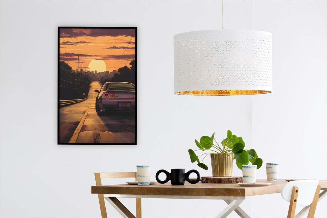 Nissan Skyline R33 GTR Print, Automotive Poster, JDM Wall Art ...