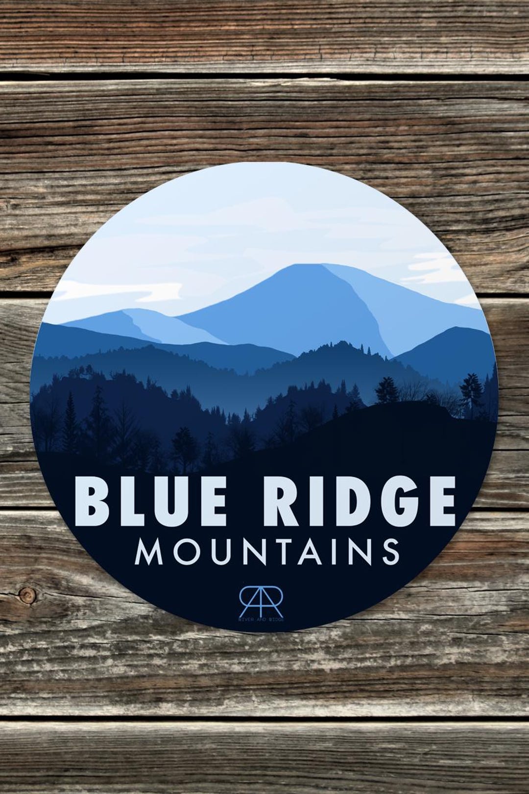 Blue Ridge Mountains Circle Sticker - Etsy