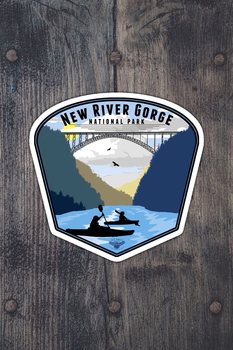 Pegatina de insignia del Parque Nacional New River Gorge - Etsy México