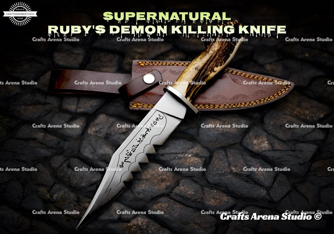 Super Natural Ruby's Demon Killing Bowie Handmade Knife 12" J2 Steel ...