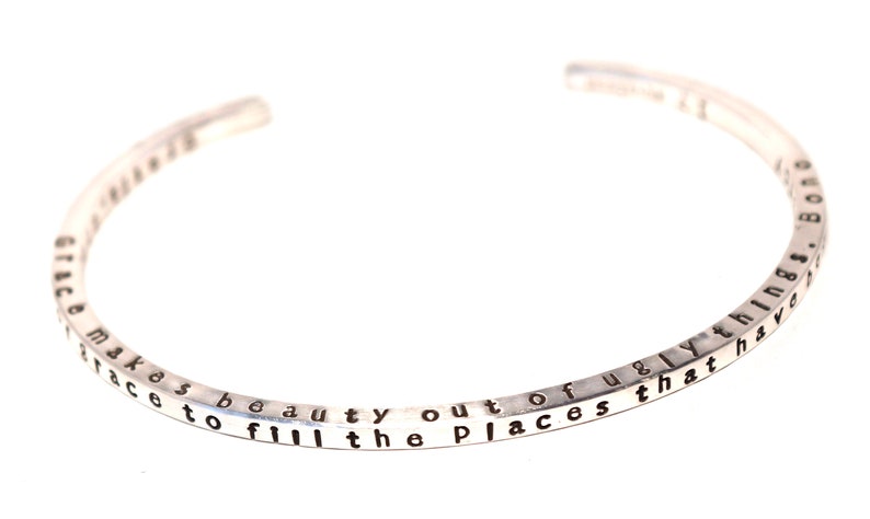 Personalized 4-SIDED SKINNY STACKING Cuff Custom Poetry Cuff - Etsy