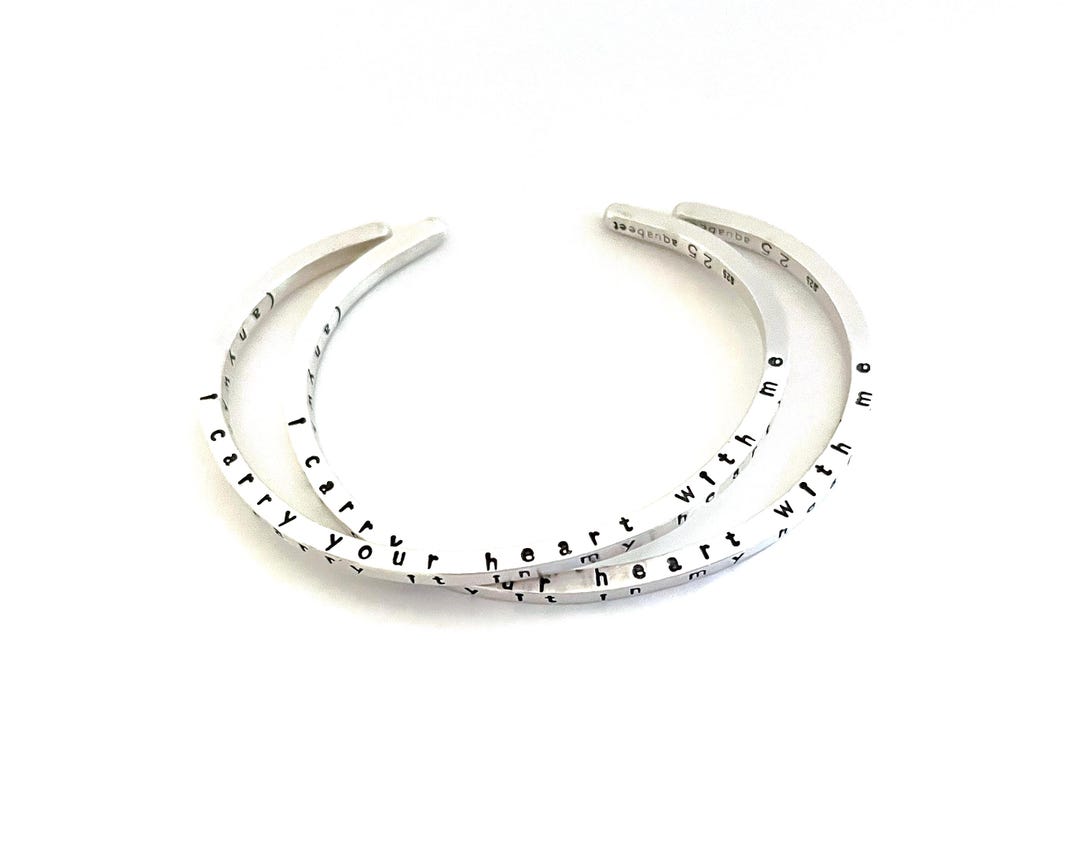 I Carry Your Heart Sterling Silver Cuff Bracelet - Ee Cummings Poem - Etsy