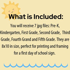 First Day of School Printable Pre-k to Fifth Grade All Included in One ...