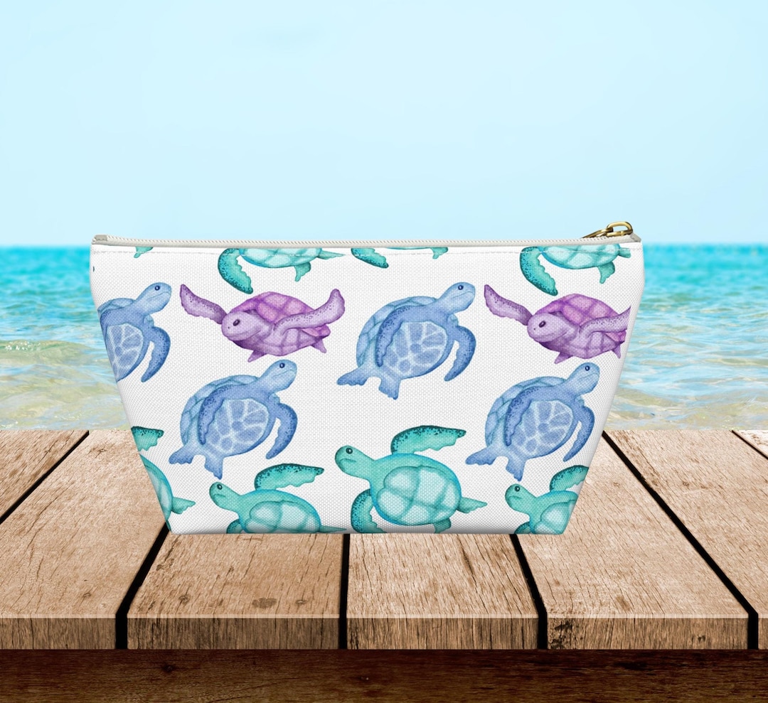 Sea Turtle Accessory Pouch, Sea Turtle Print, Sea Turtles, Back to ...