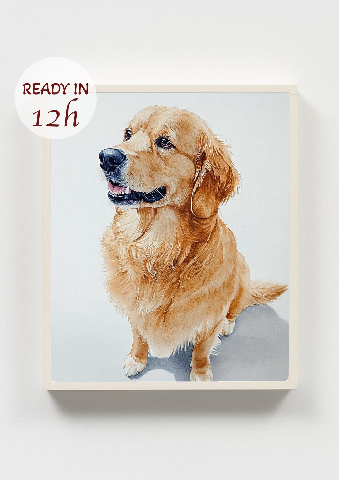 Custom Pet Wall Art Portrait, Dog Cat Watercolor Home Decor ...