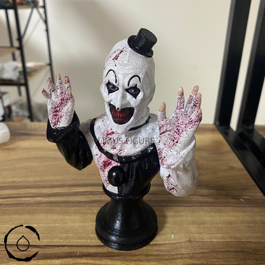 Terrifier Horror Movie Bust Art the Clown Figure Dark Decor Creepy Bust ...