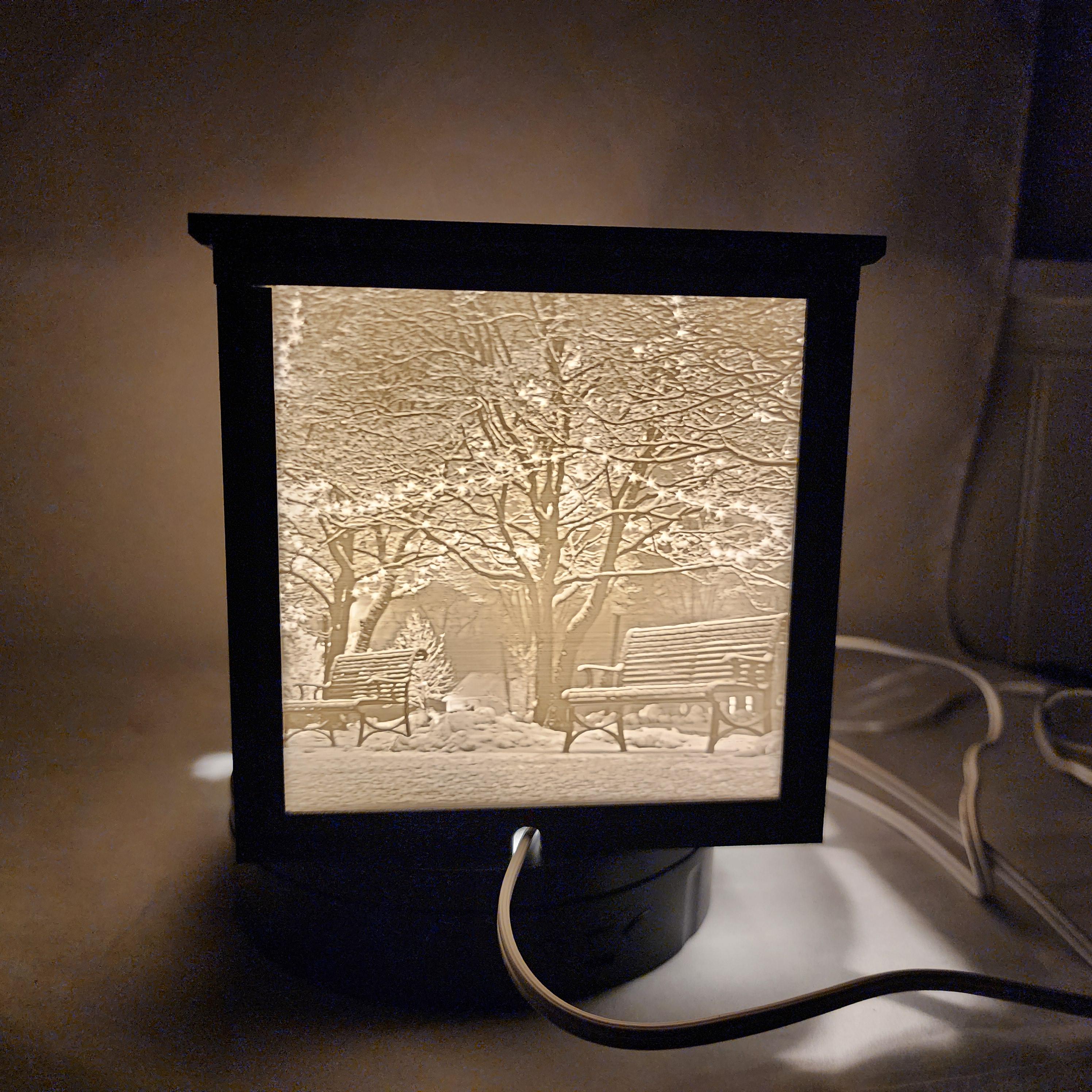 3D Lithophane Christmas Tree Light Cube With 5 Pictures - Etsy
