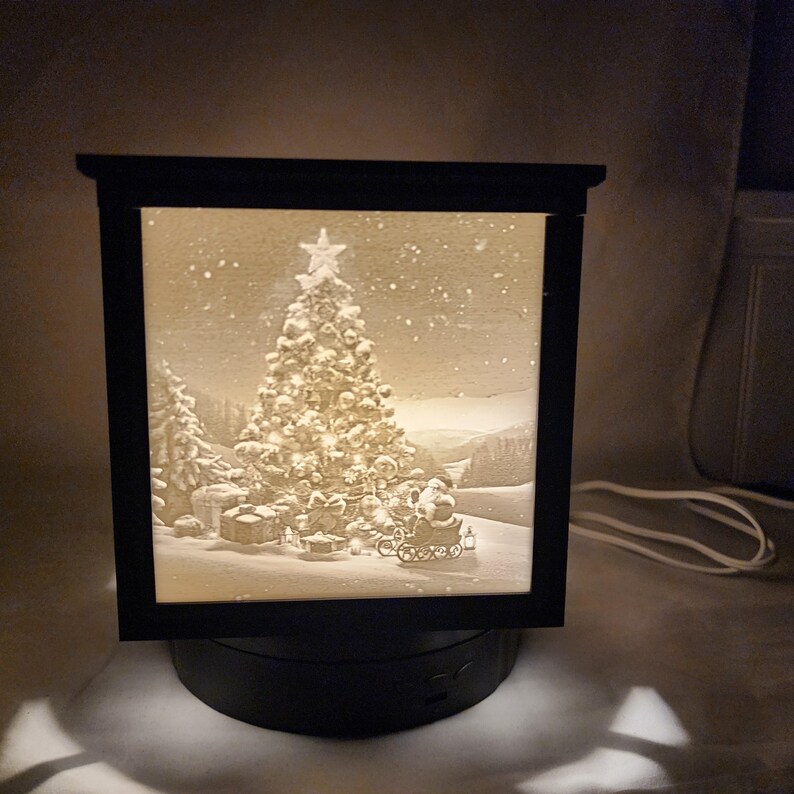 3D Lithophane Christmas Tree Light Cube With 5 Pictures - Etsy