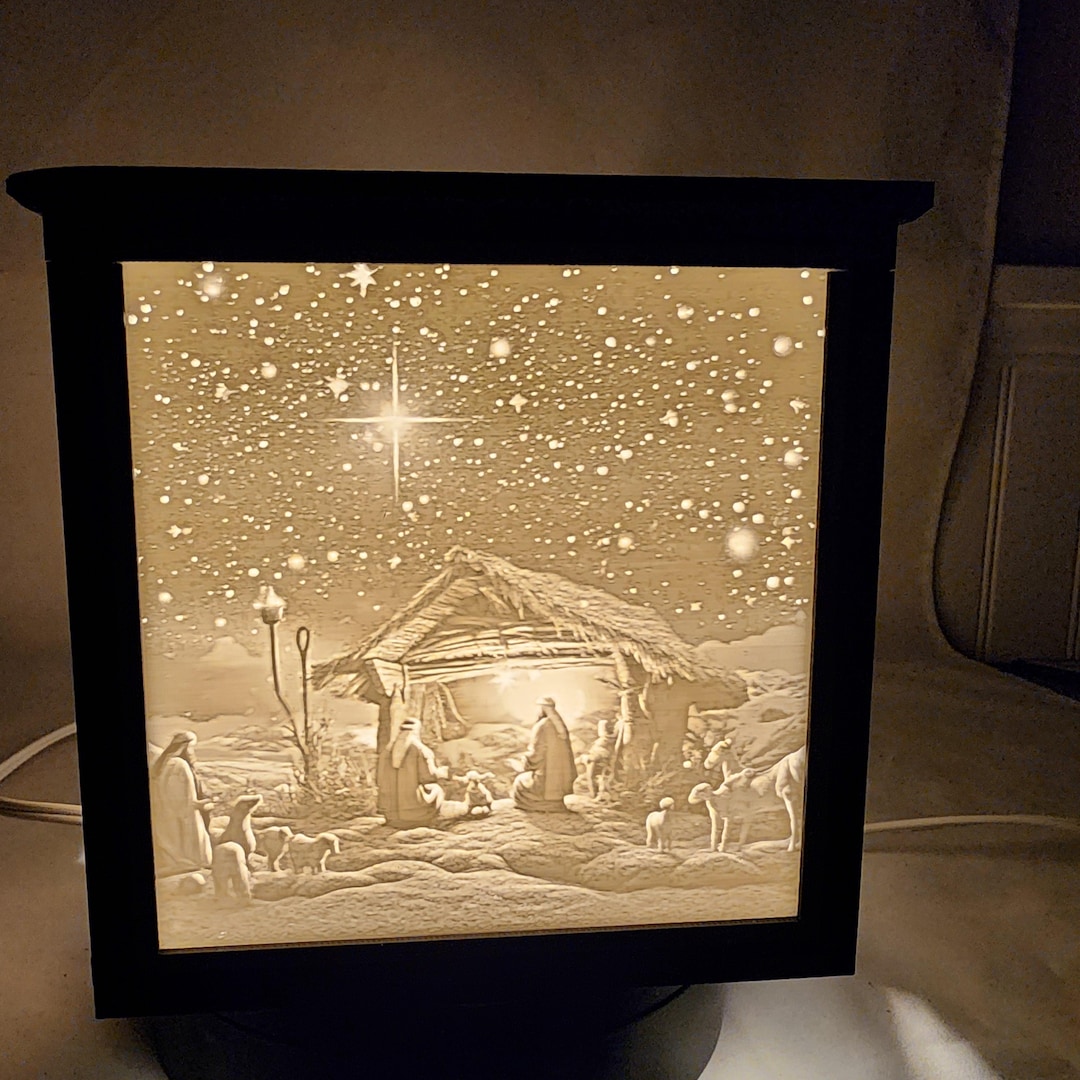 3D Lithophane Christmas Nativity Light Cube With 5 Pictures - Etsy