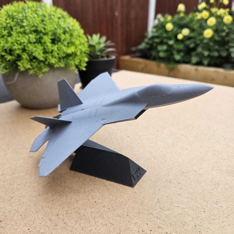 F22 Raptor Fighter Jet Model With Removable Stand 3D Printed - Etsy UK