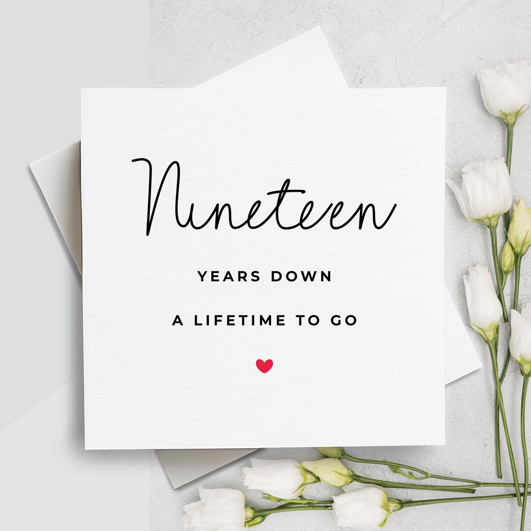 19th Anniversary Card, Nineteen Years Down Forever to Go, 19th ...