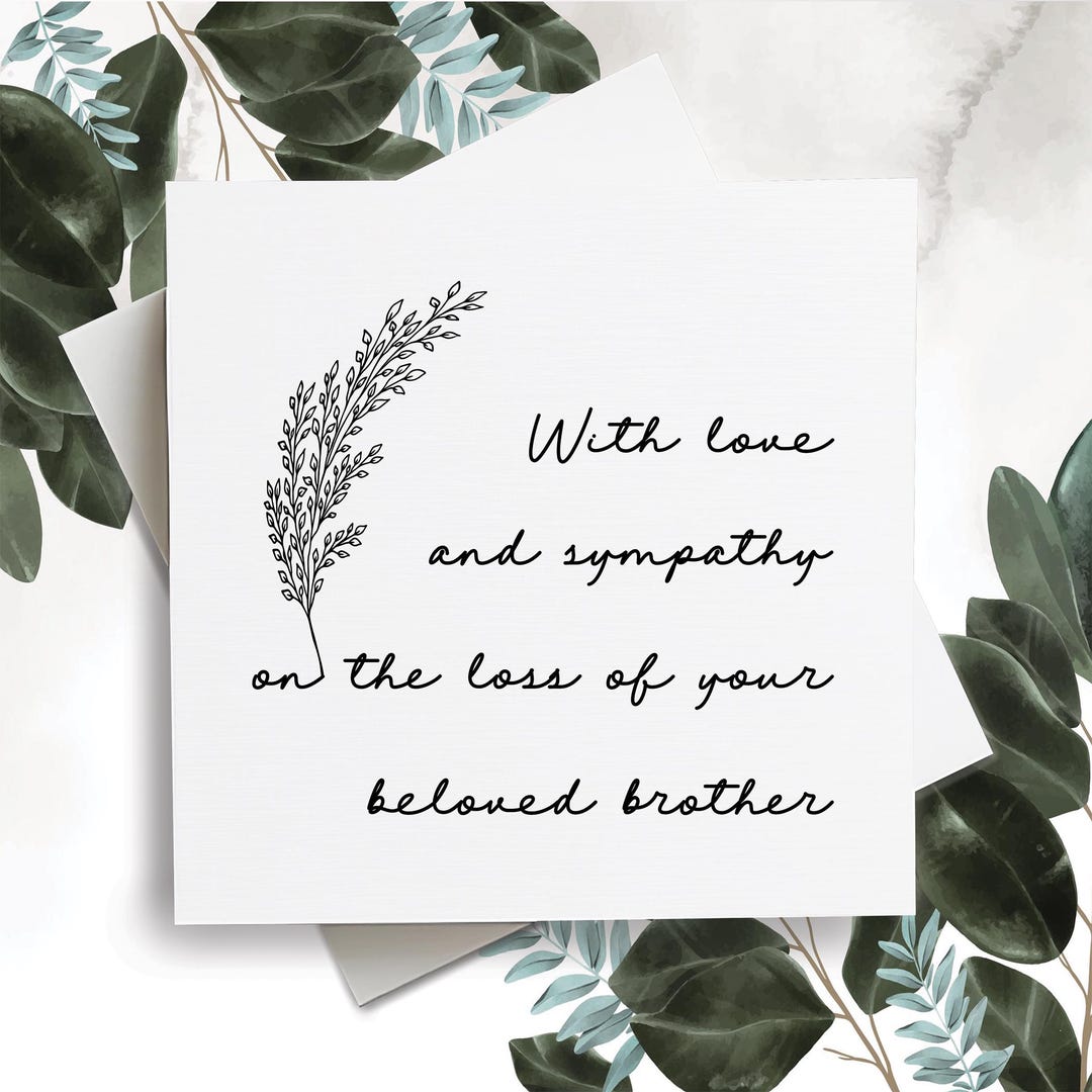 Love and Sympathy Card, Deepest Sympathy Card, Sympathy Loss of Brother ...