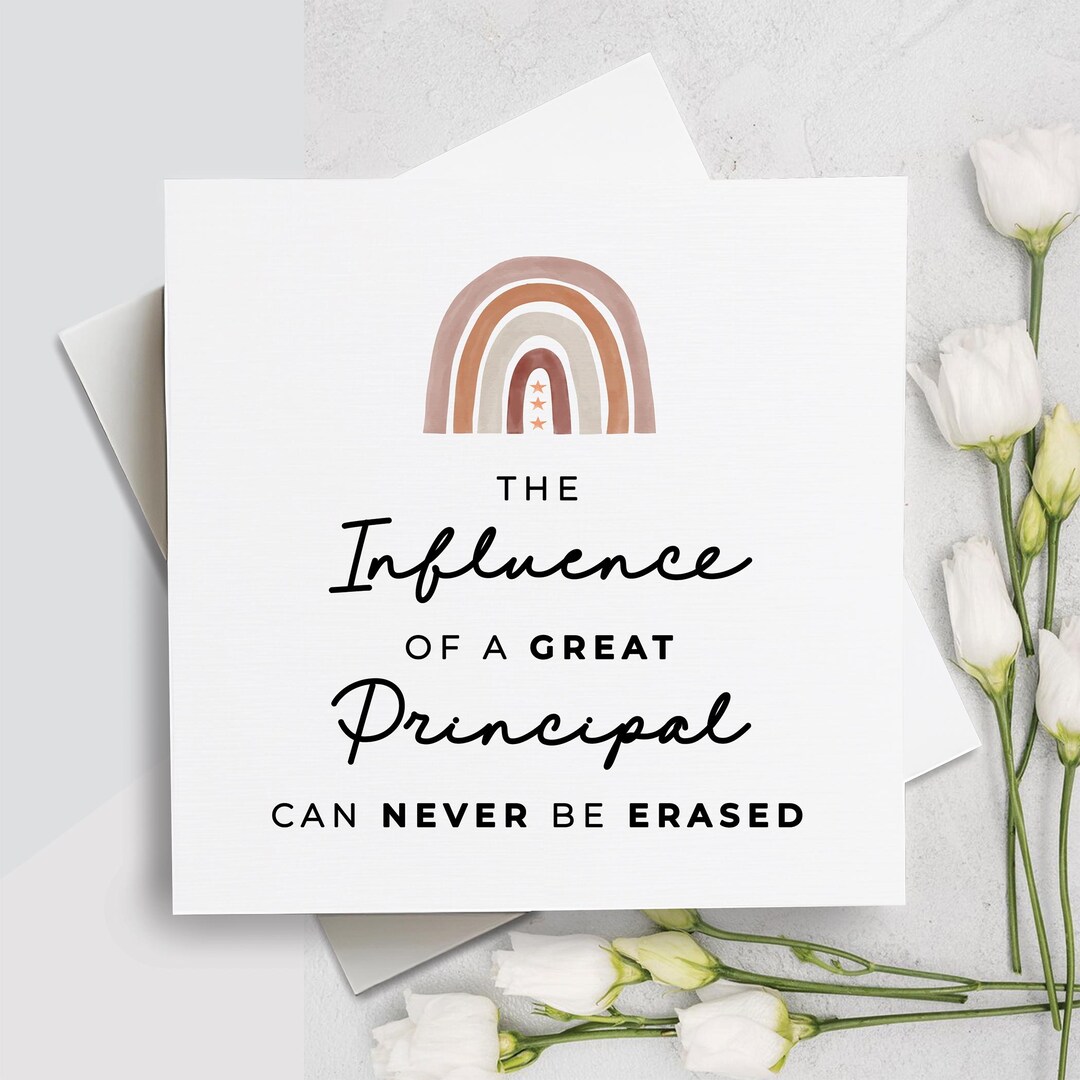 Principal Gift Card, Thank You Card for Principal, Principal ...