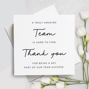 Corporate Thank You Card, Thank You Card for Team, Employee ...