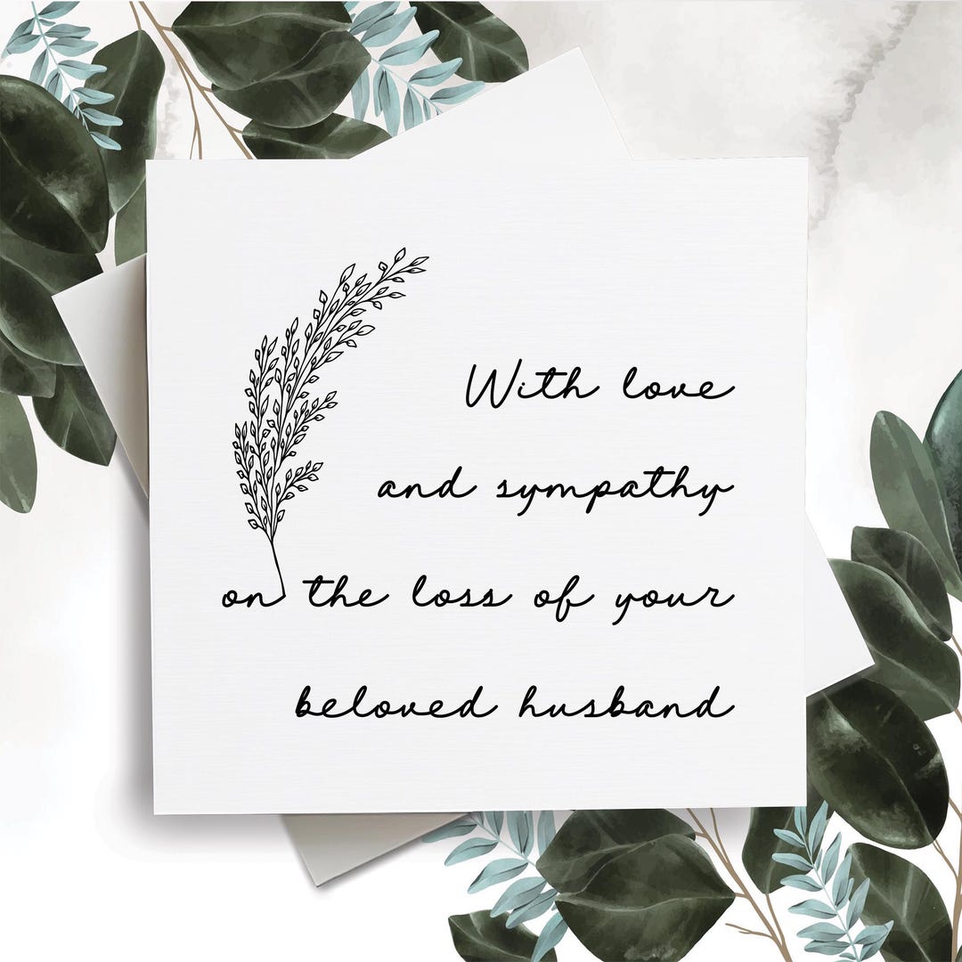 Love and Sympathy Card, Deepest Sympathy Card, Sympathy Loss of Husband ...