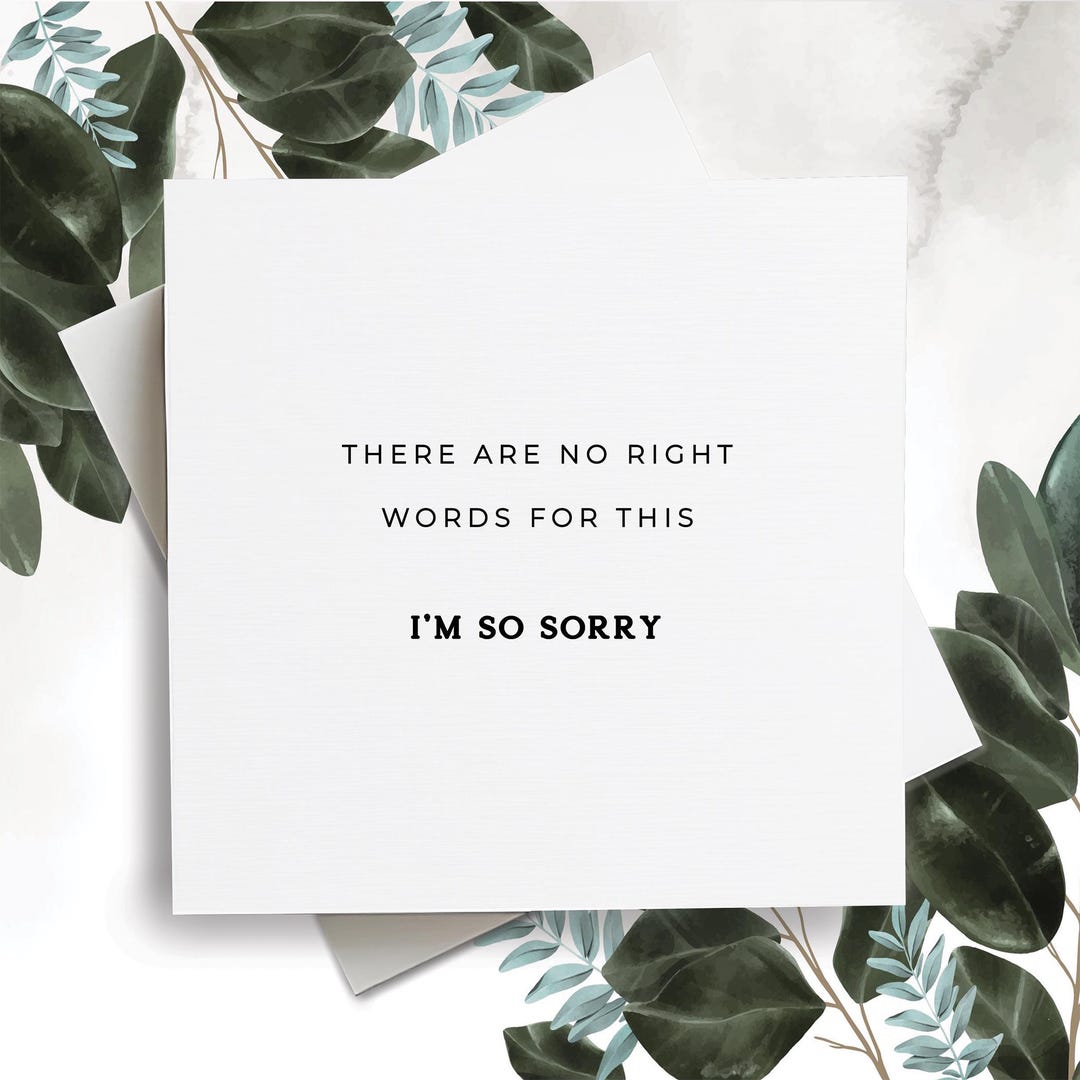 I'm so Sorry Card, Deepest Sympathy Card, Sympathy Loss of Significant ...