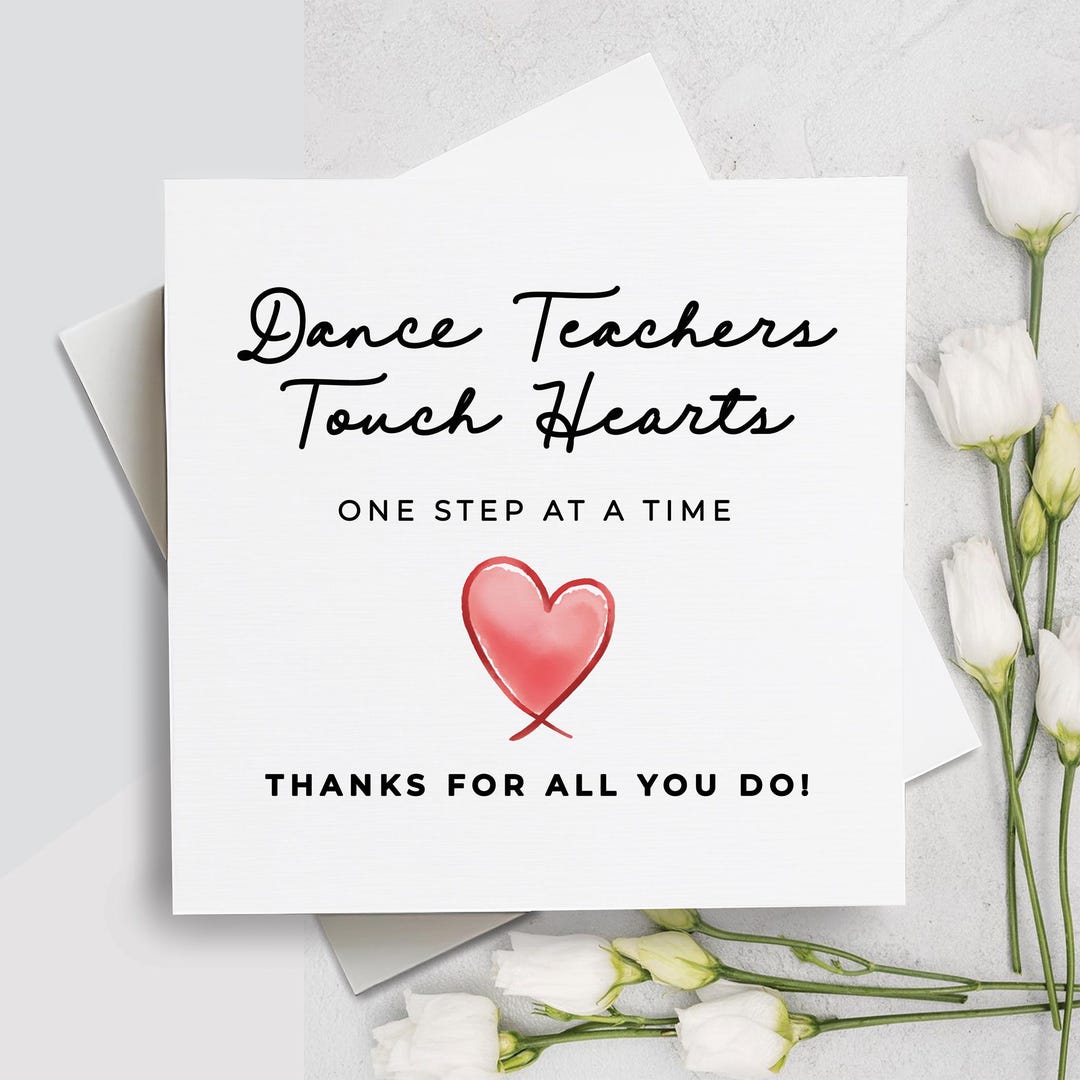 Dance Teacher Thank You Card, Dance Educator Thank You Card, Dance ...