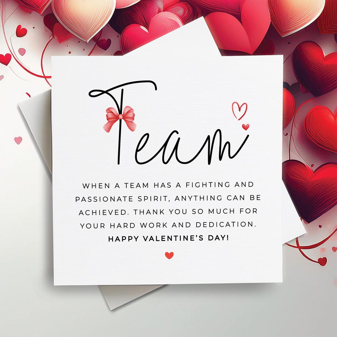Set of Valentines Day Cards for Team, Valentines Day Cards for Coworker ...