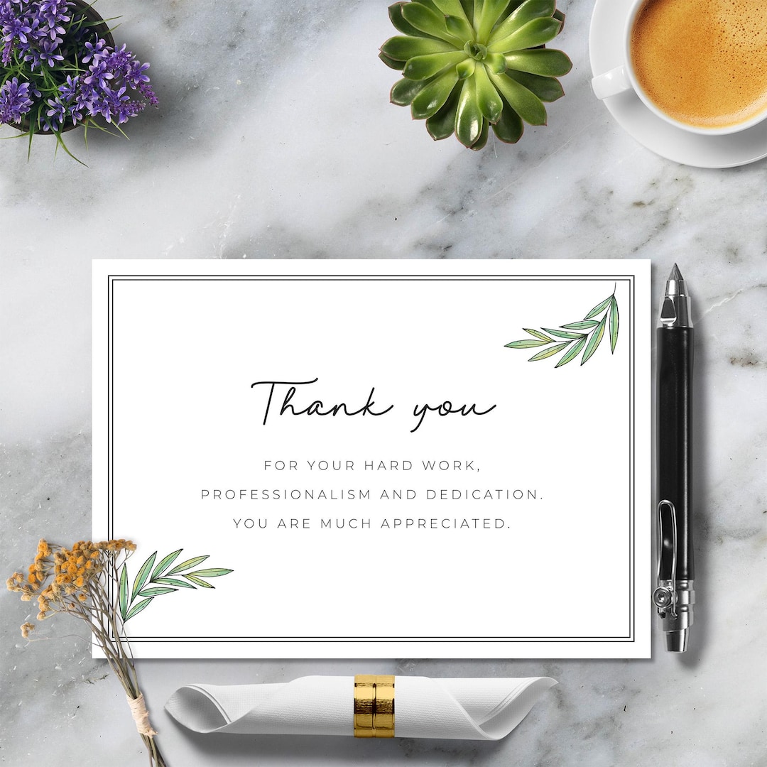Corporate Thank You Card, Thank You Card for Team, Employee ...