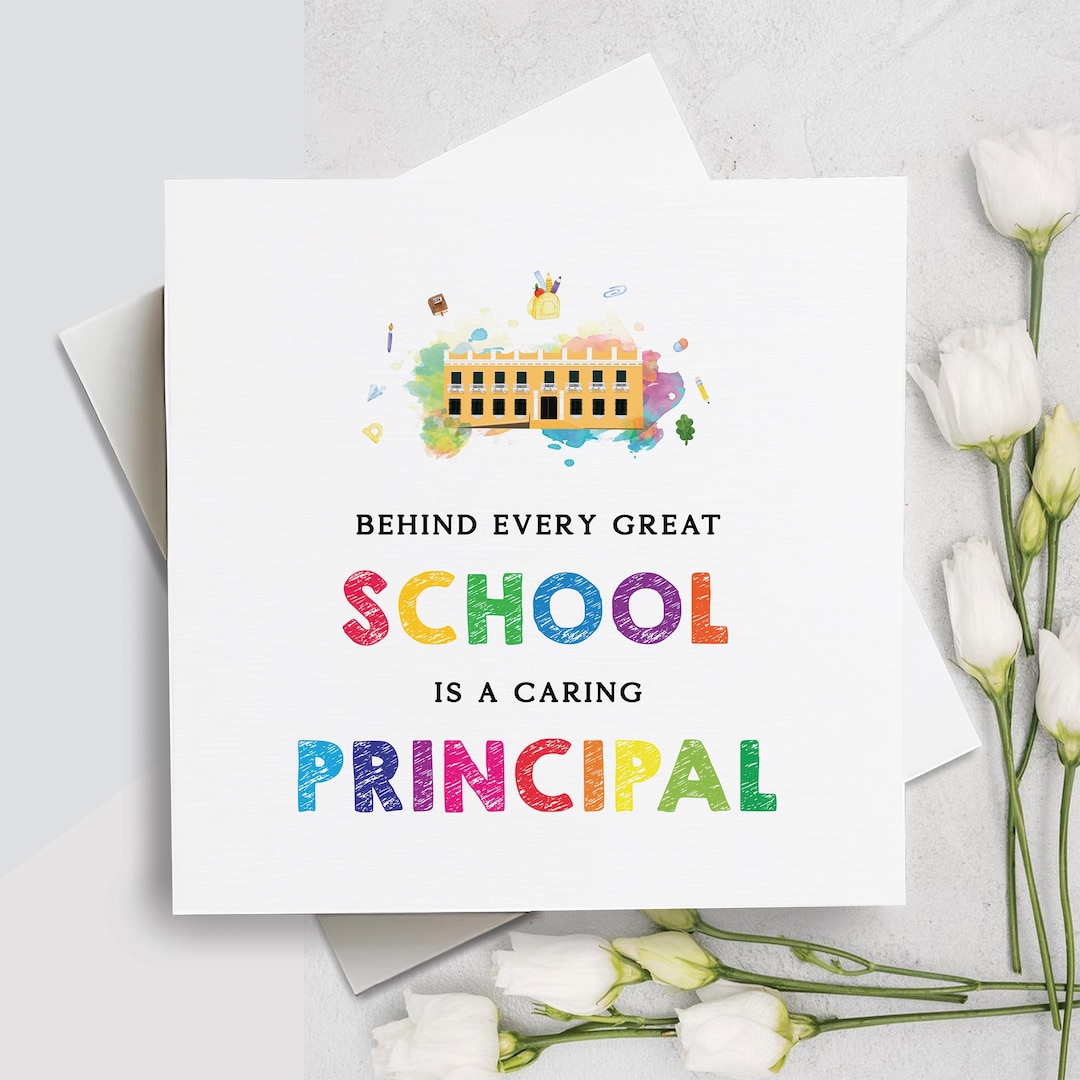 Principal Thank You Card, Thank You Card for Principal, Principal ...