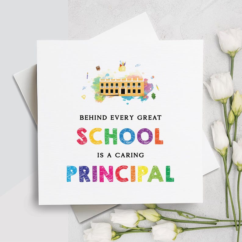 Principal Thank You Card, Thank You Card for Principal, Principal ...