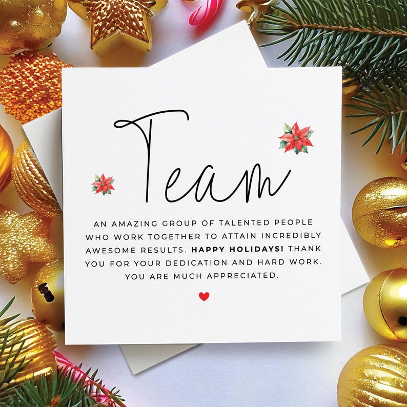 Happy Holidays Card, Beautiful Holiday Card for Team, Holiday Card for ...
