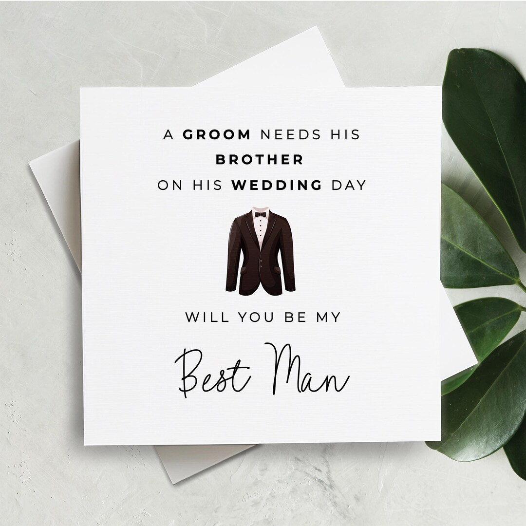 Will You Be My Best Man Card for Brother, Best Man Card, for Brother ...