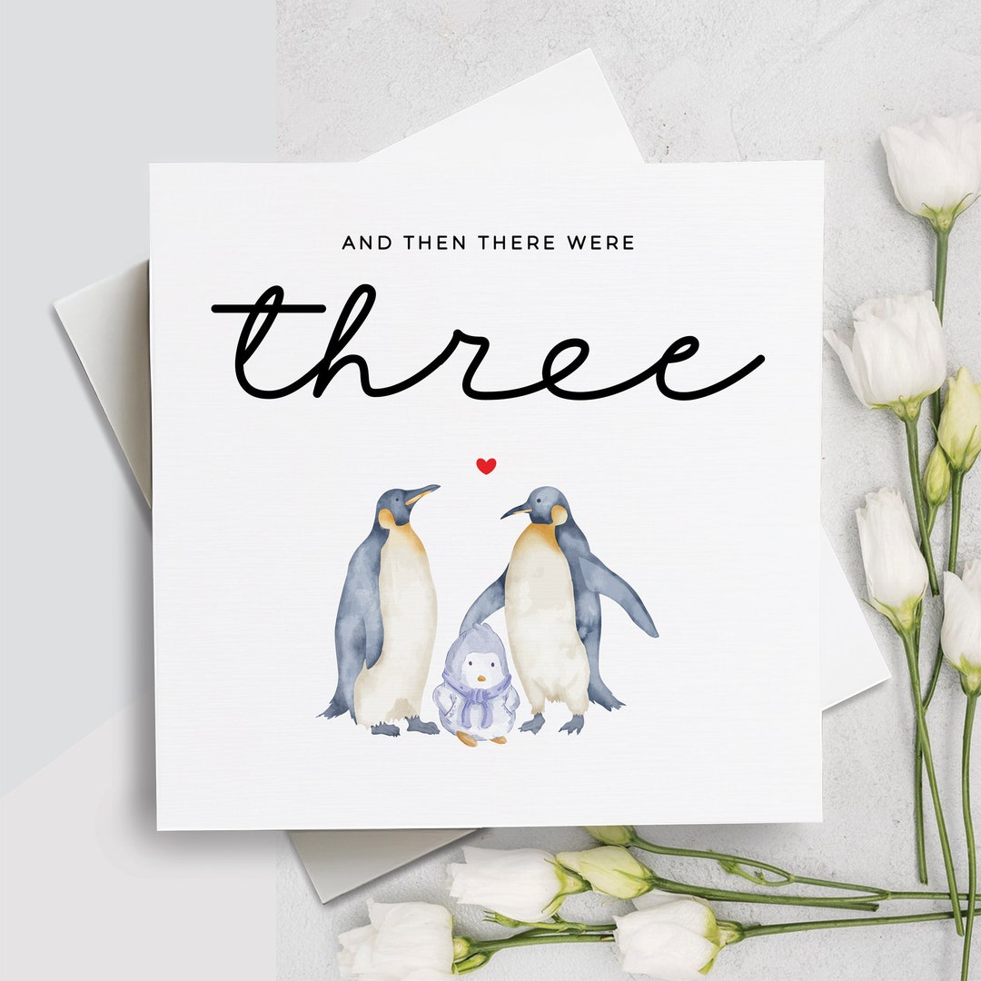Custom Pregnancy Card, New Baby Card, and Then There Were Three, Baby ...